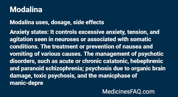 Modalina: Uses, Dosage, Side Effects, Food Interaction & FAQ