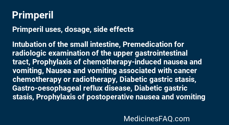 Primperil: Uses, Dosage, Side Effects, Food Interaction & FAQ
